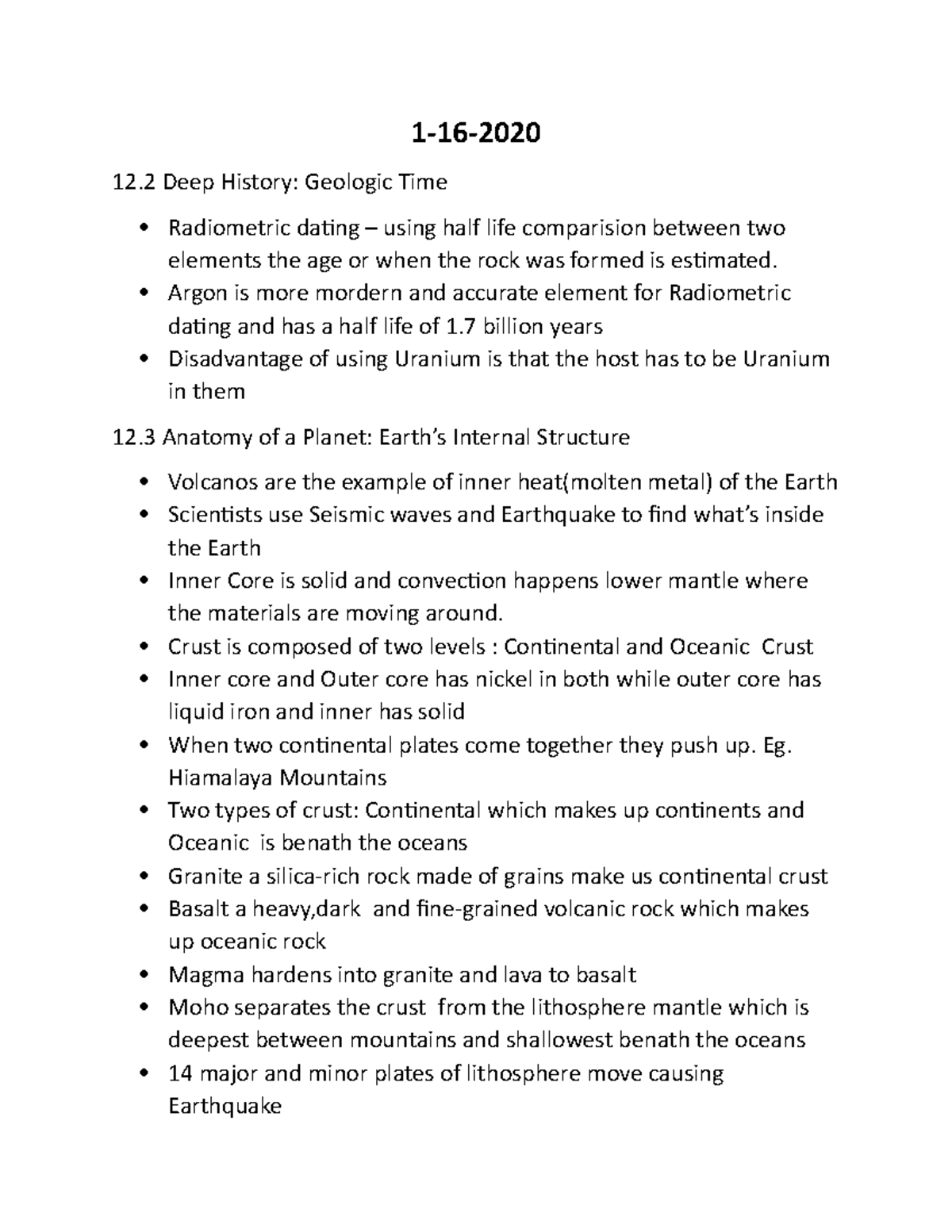 Chapter 12 of Introduction To Physical Geography - 12 Deep History ...