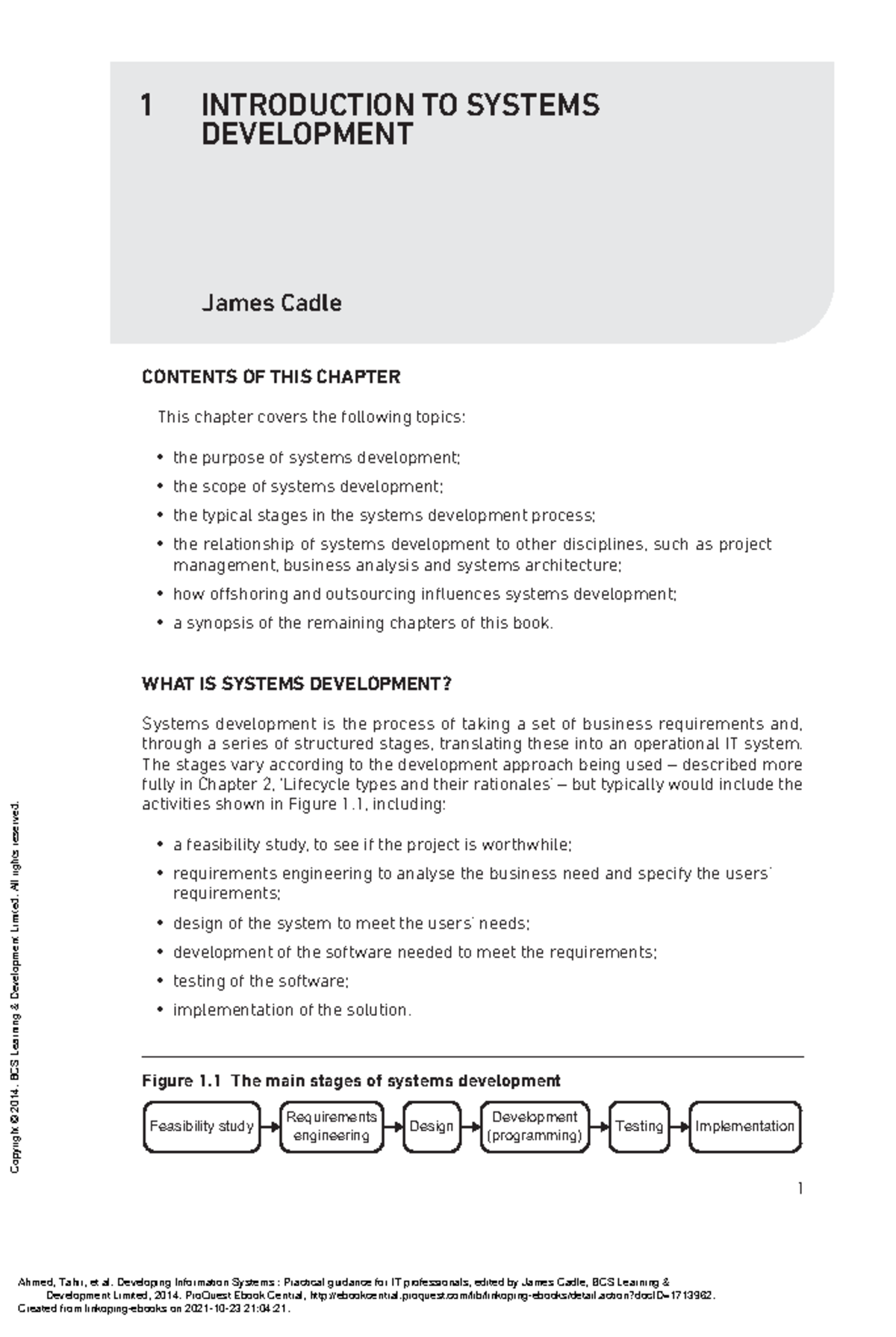 Developing Information Systems Practical guidance - 1 INTRODUCTION TO ...