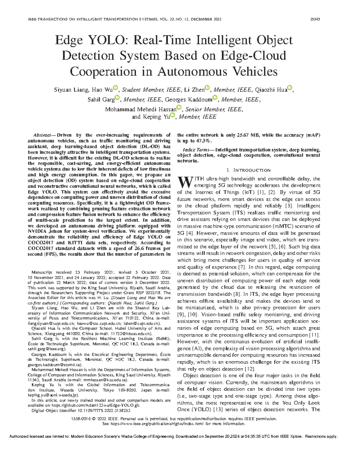 Edge YOLO Real-Time Intelligent Object Detection System Based on Edge ...