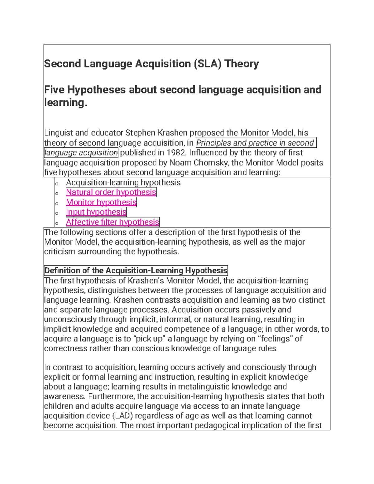 SLA-theory - The Social Learning Theory (SLT) suggests that people ...
