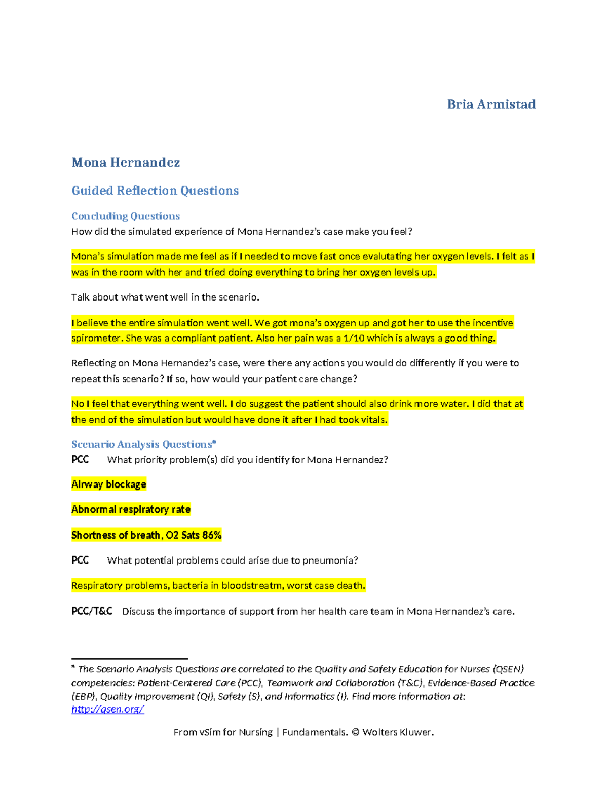 VSIM Guided reflection - Mona Hernandez - Bria Armistad Mona Hernandez ...