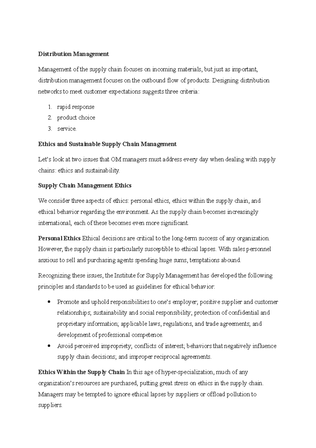 Distribution Management - Distribution Management Management of the ...