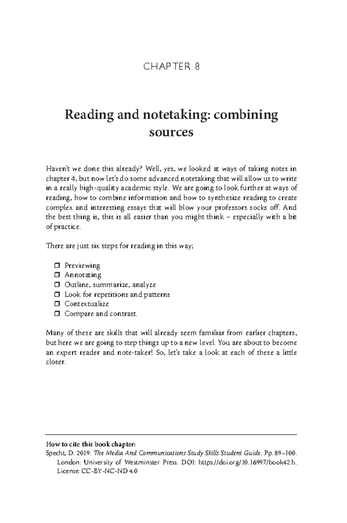 reading and notetaking - CHAPTER 8 Reading and notetaking: combining sources Haven’t we done ...