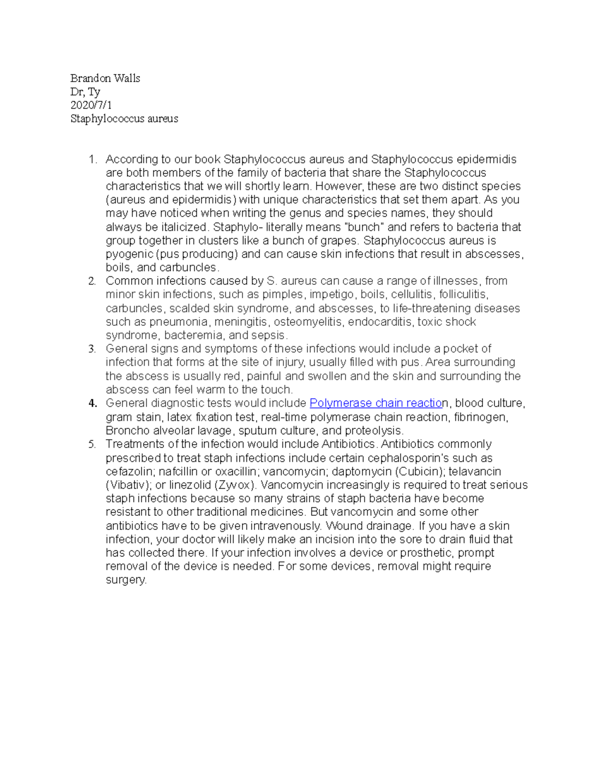 BWalls Staphylococcusaureus - Brandon Walls Dr, Ty 2020/7 ...