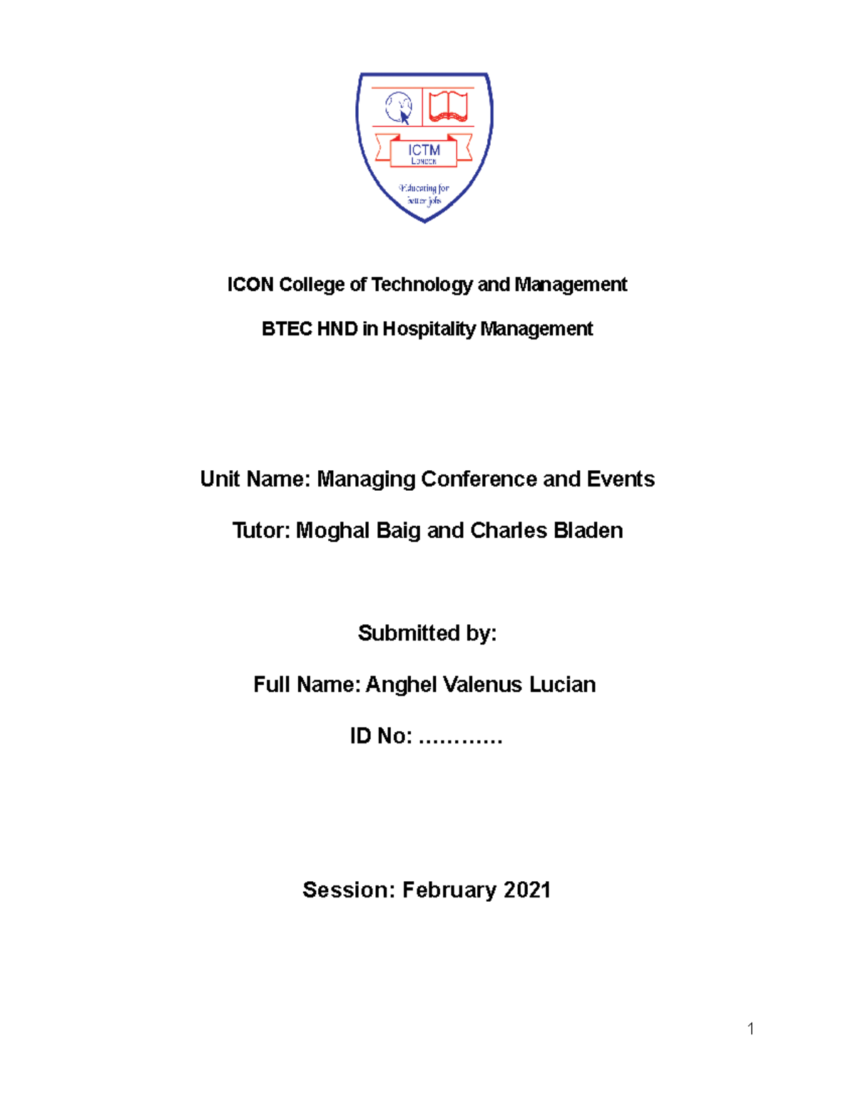 Anghel Valenus Lucian Icon-MCE - ICON College of Technology and ...