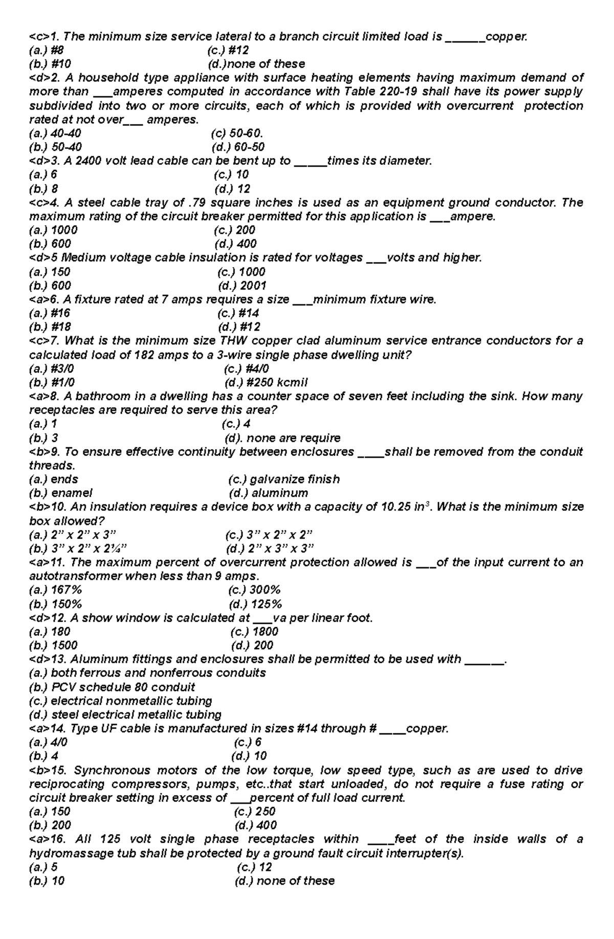 Op exam 1-a 001 - yes - 1. The minimum size service lateral to a branch ...