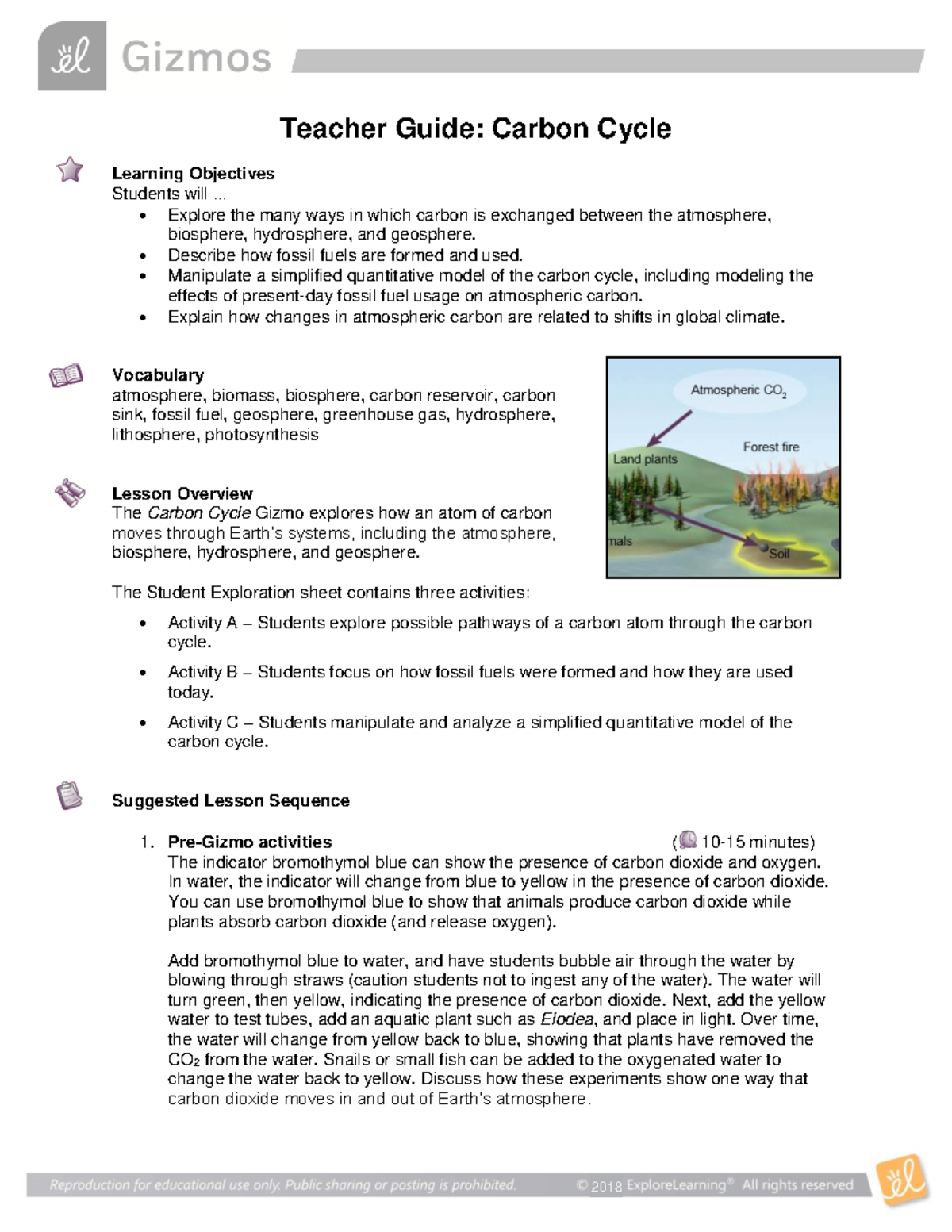 Carbon Cycle TG - Photosytines notes - 2018 Teacher Guide: Carbon Cycle ...