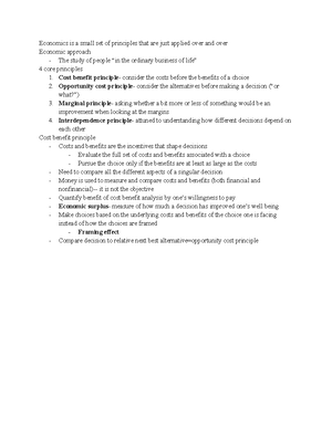 ECON 001 - Midterm 1 Practice Problems - Practice Problems for Midterm 1 Generally, there is ...