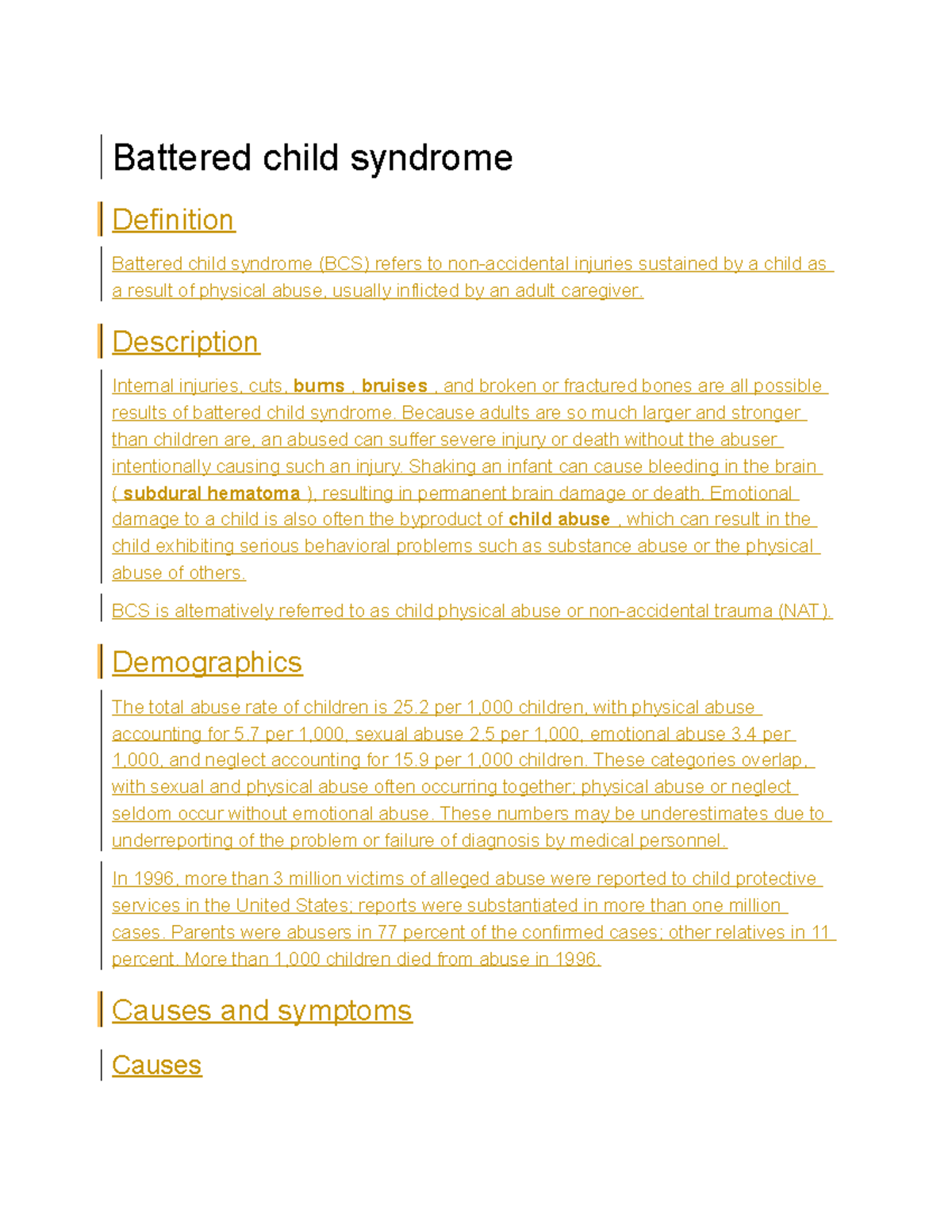 Battered child syndrome - Battered child syndrome Definition Battered ...