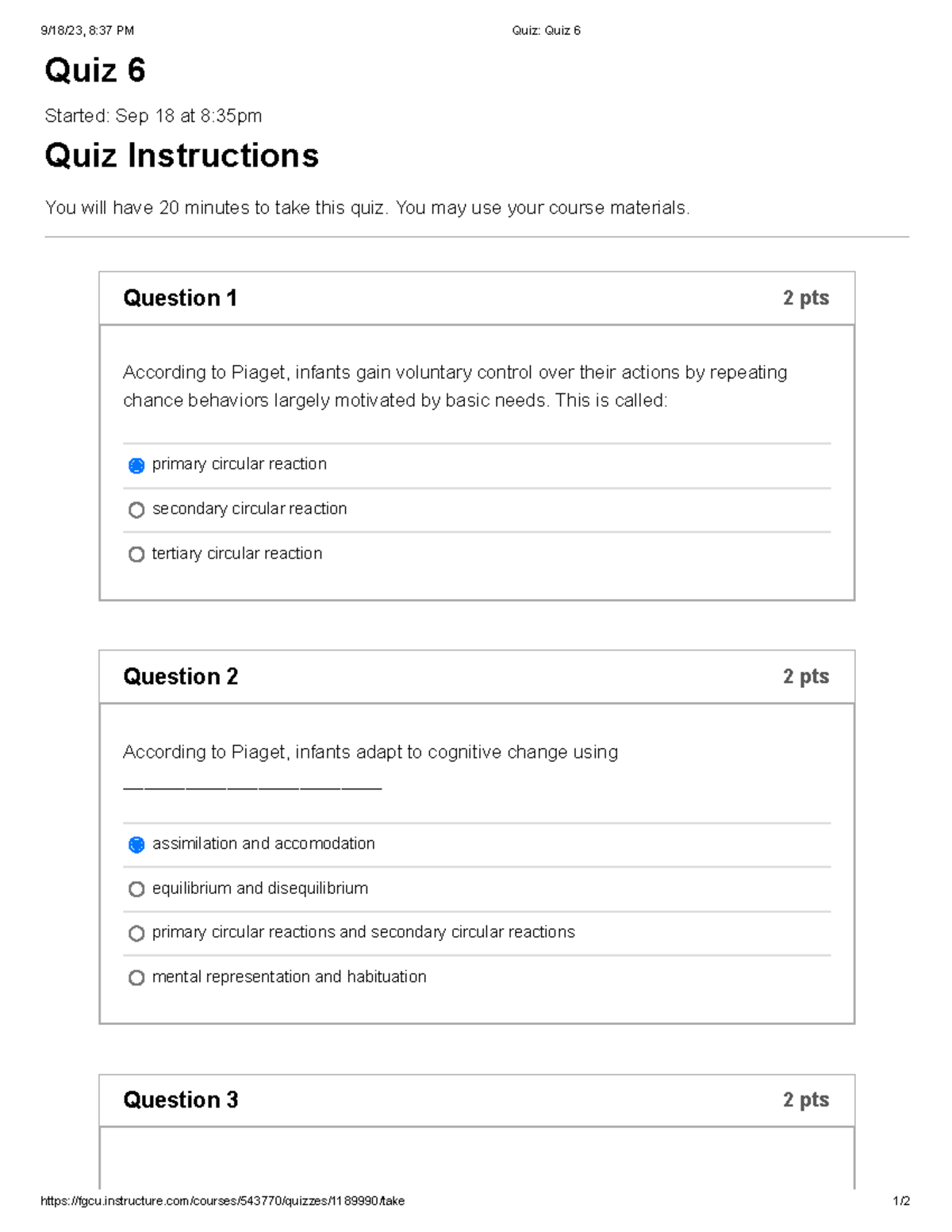 Quiz Quiz 6 - assignment for this class - 9/18/23, 8:37 PM Quiz: Quiz 6 ...