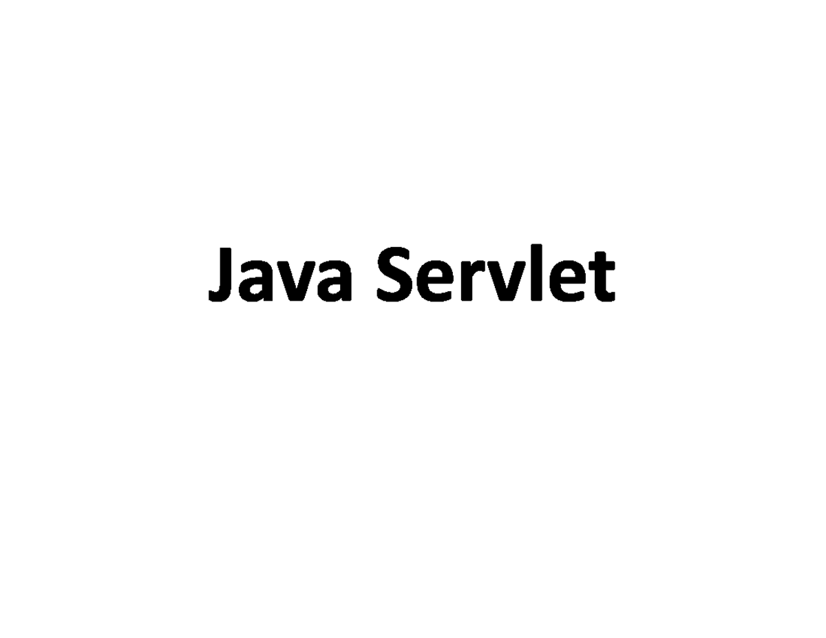 Unit 5 Servlet - Servlet technology is used to create a web application (resides at server side ...
