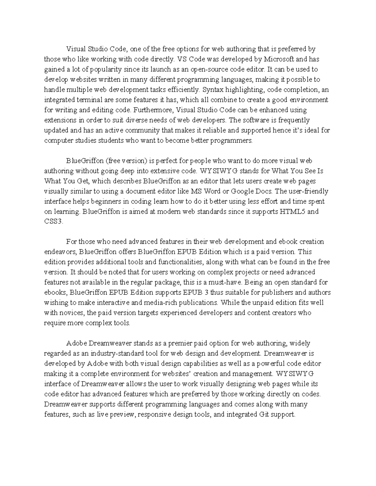 Web Authoring - Visual Studio Code, one of the free options for web ...