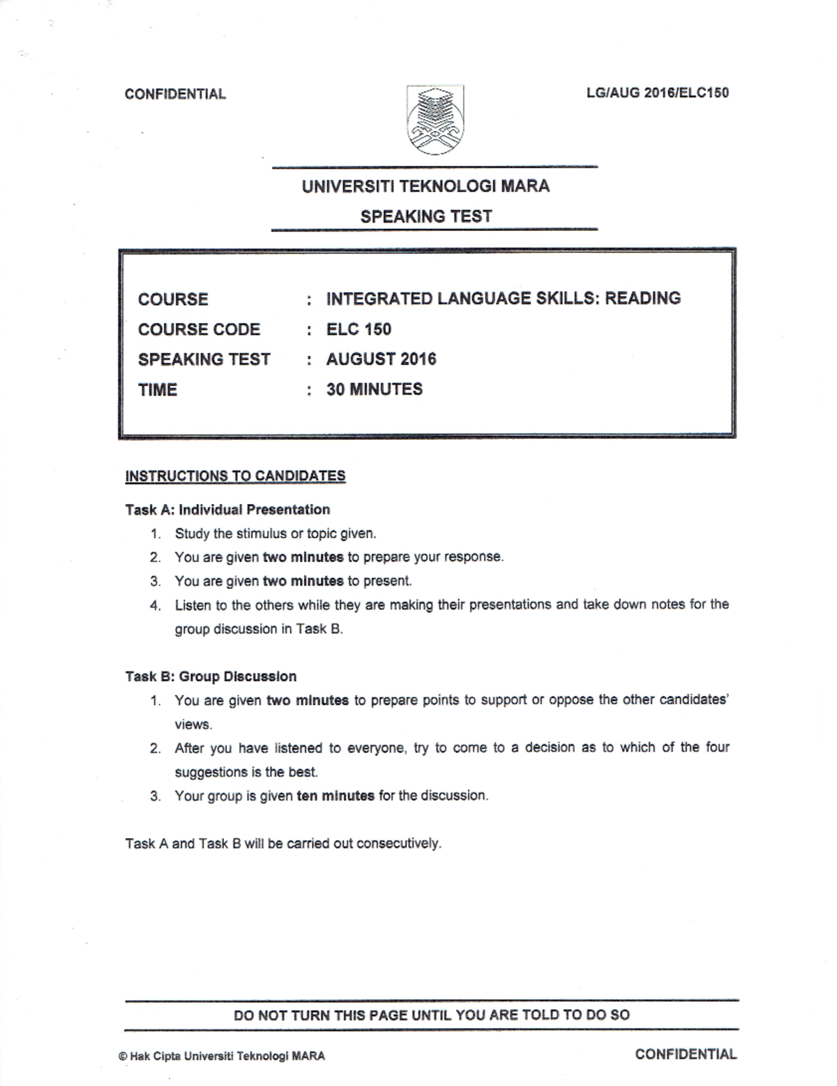 Speaking practice - Integrated Language Skills II - Studocu