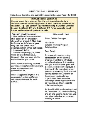 RRM3 D268 Task 3 Flanagan Debbie - RRM3 D268 Task 3 TEMPLATE ...