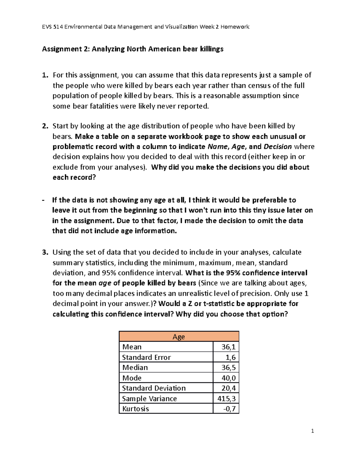 2- Analyzing North American bear killings - This is a reasonable ...