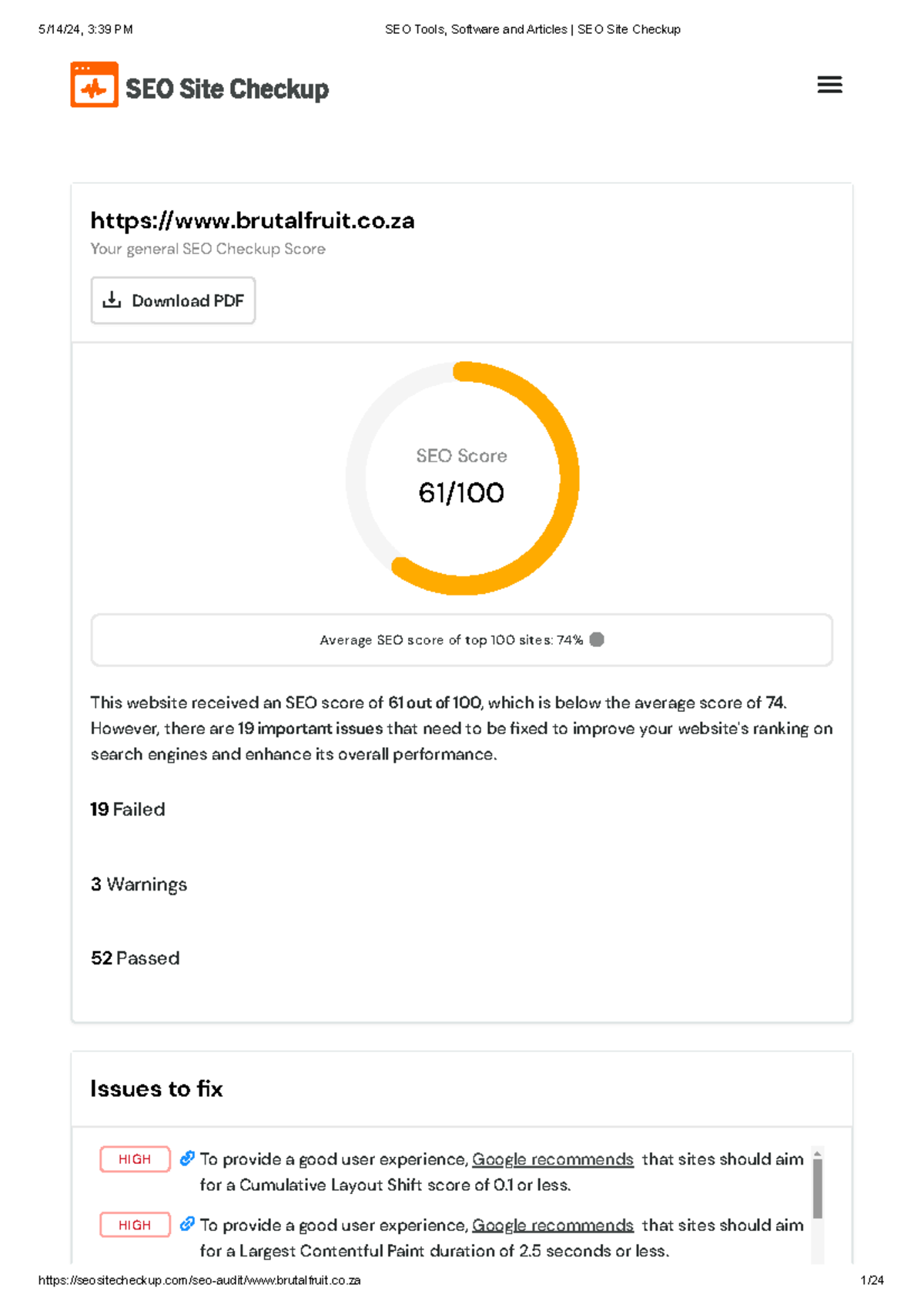 SEO Tools, Software and Articles SEO Site Checkup - brutalfruit.co Your general SEO Checkup ...