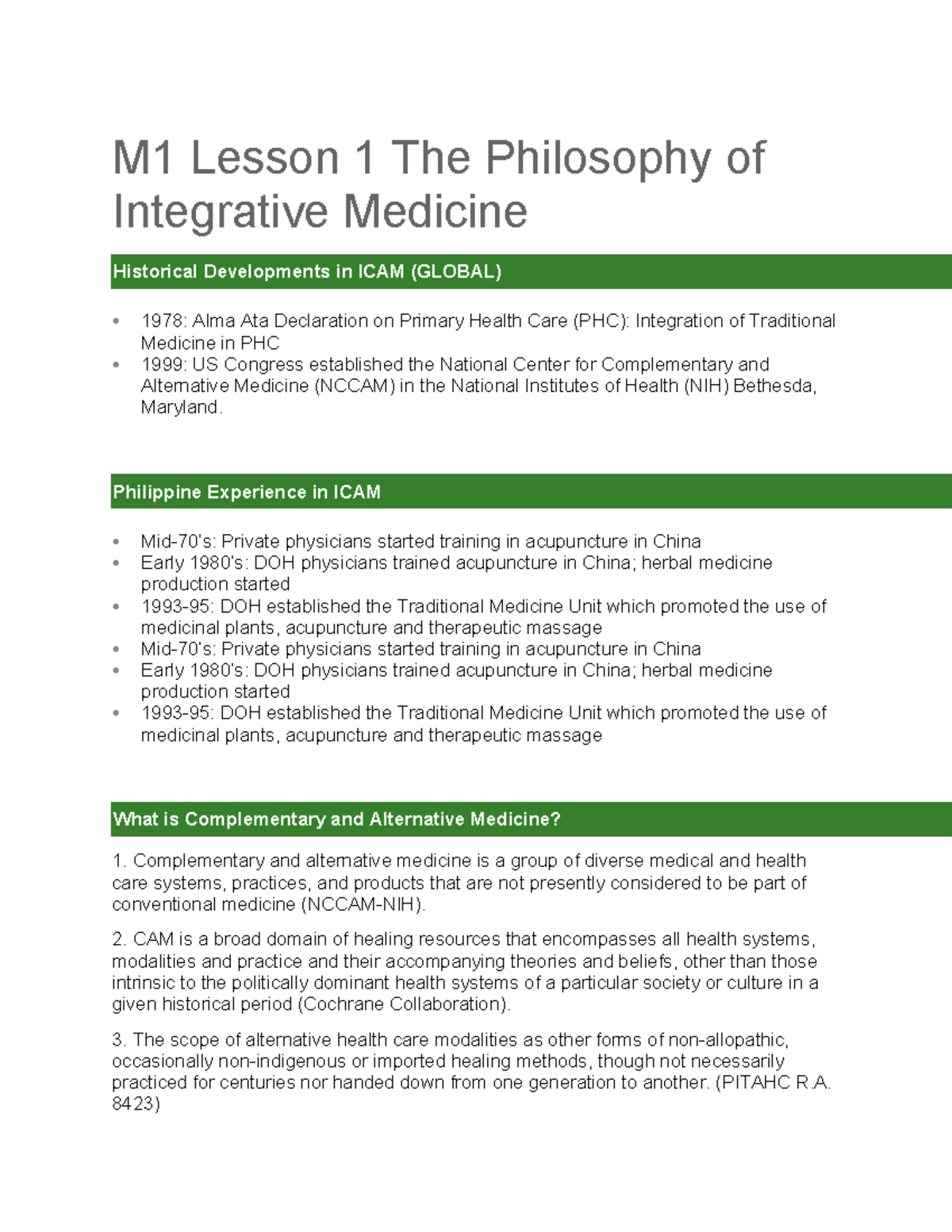 M1 ICAM-Notes - personal development - M1 Lesson 1 The Philosophy of ...