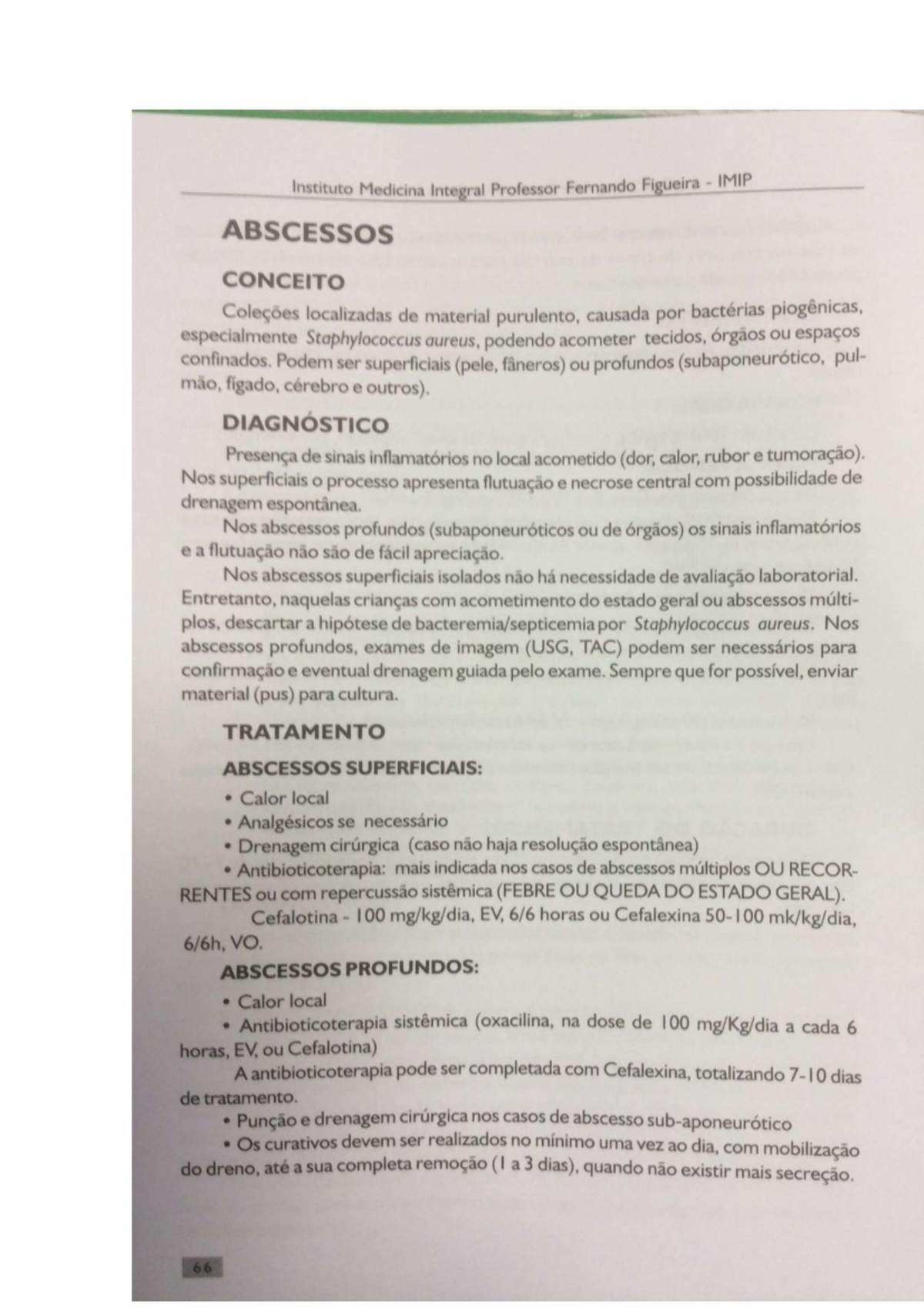 IMIP Abscessos - abcessos - Biologia - Studocu