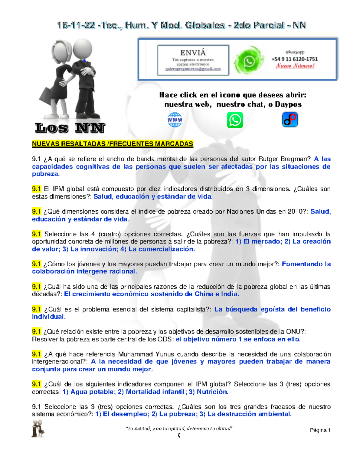 16-11-22 - Tecn. Hum y Mod Globales - 2° Parcial - NN - “Tu Actitud, y ...