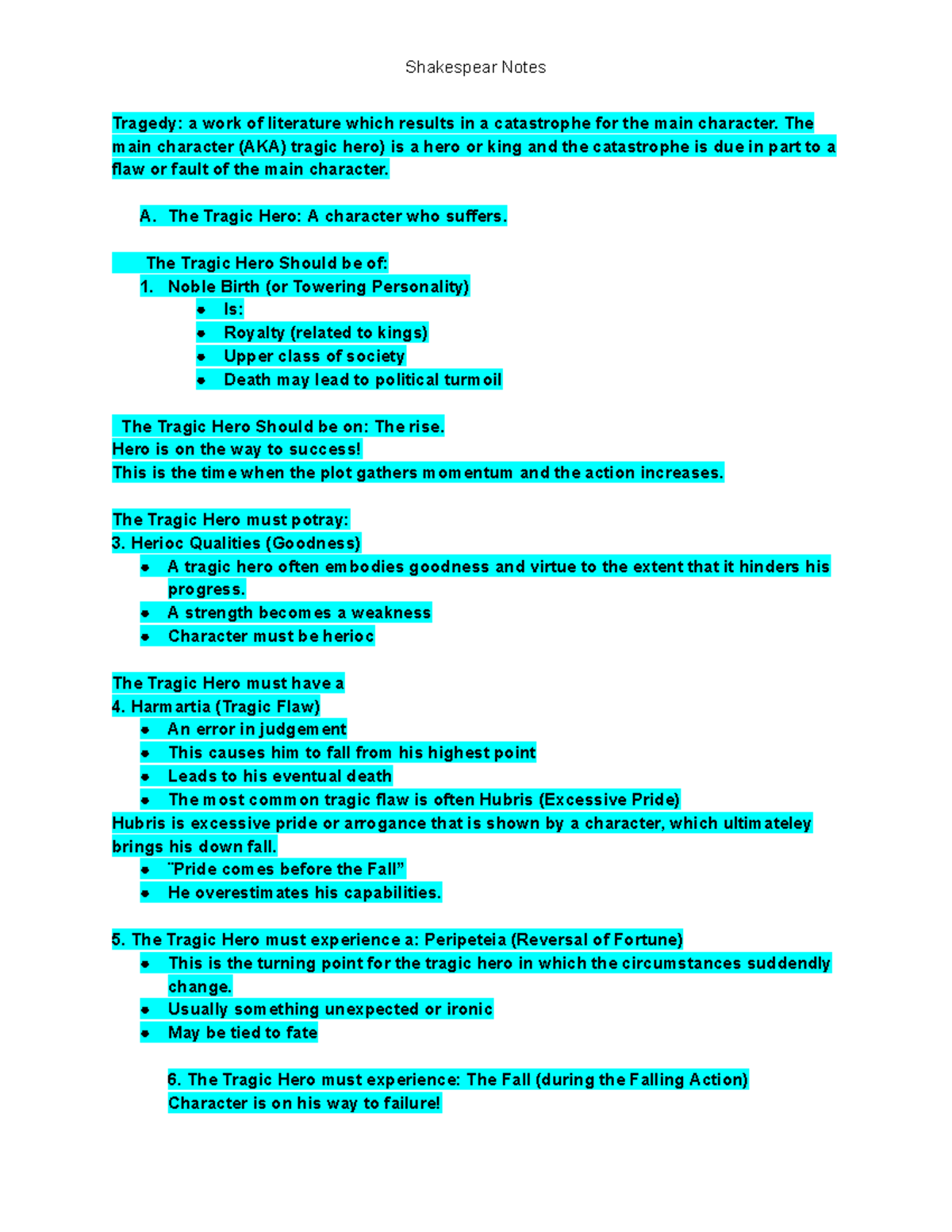 Tragedy a work of literature which results in a catastrophe for the ...