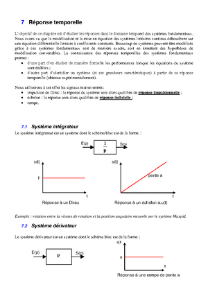 TP1 Etude temporelle et fréquentielle des systèmes élémentaires à l’aide du logiciel Matlab ...