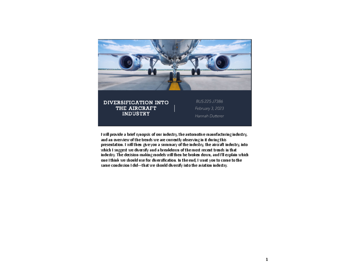 BUS 225 Project Two - Please use this as a guide. Do not directly copy ...