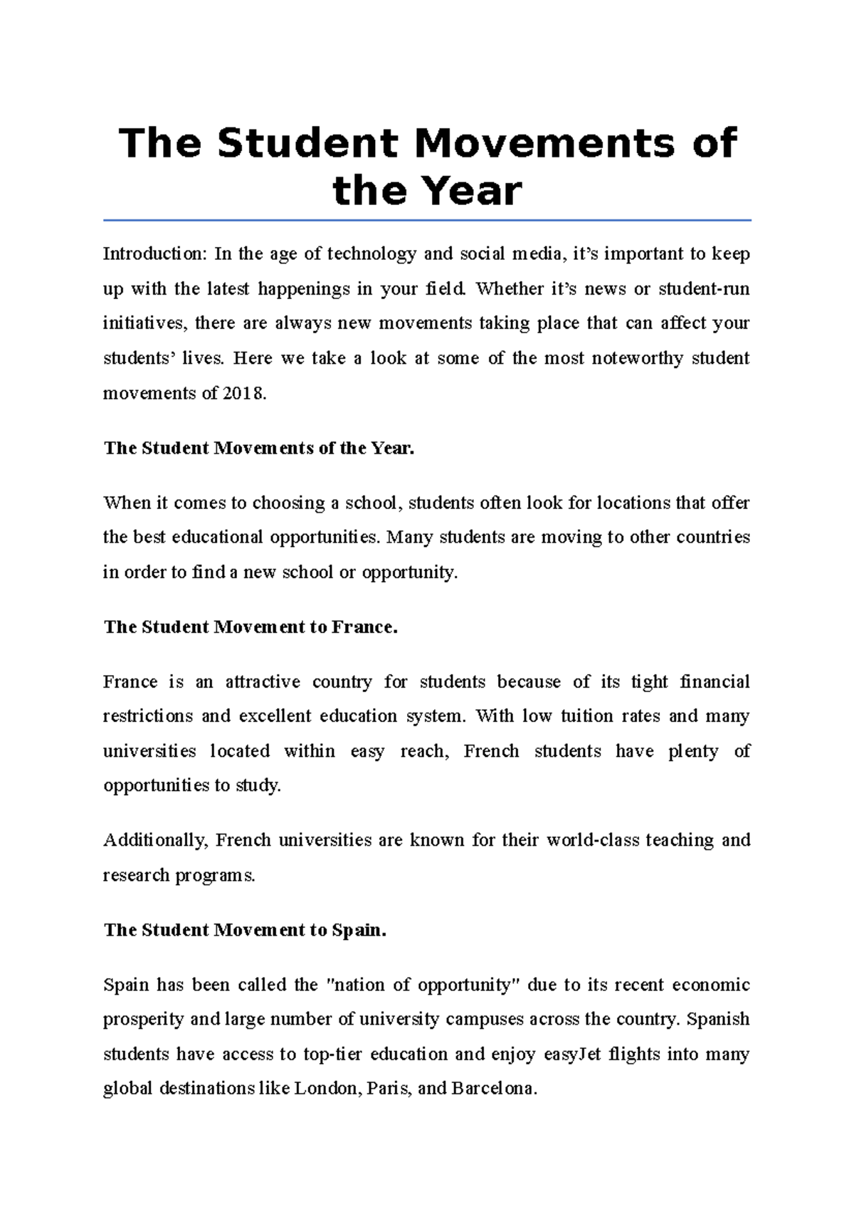 The Student Movements of the Year - The Student Movements of the Year ...