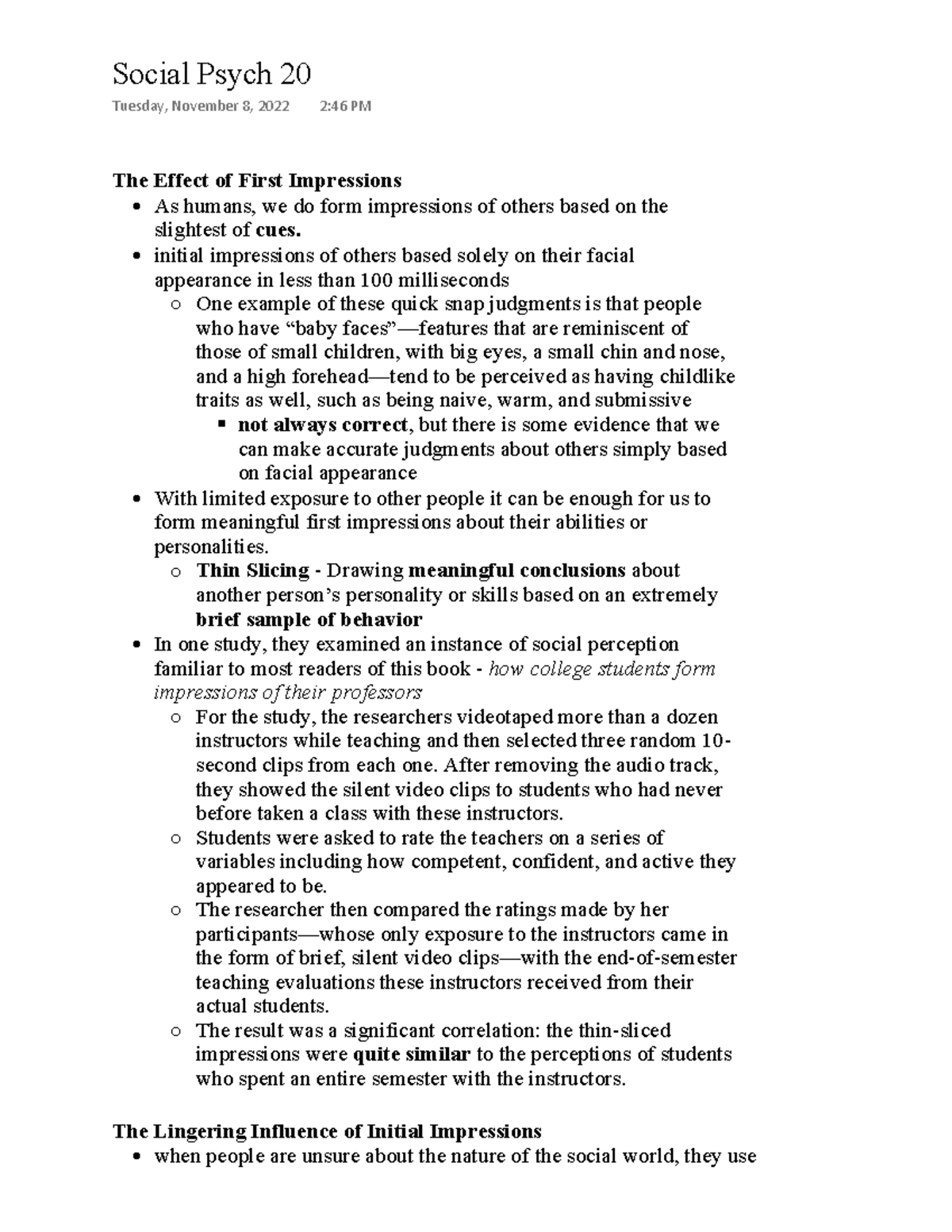 The Effects of First Impressions 20 - The Effect of First Impressions ...