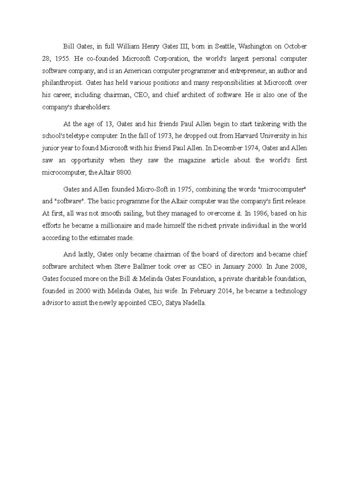 introduction for bill gates - Bill Gates, in full William Henry Gates ...