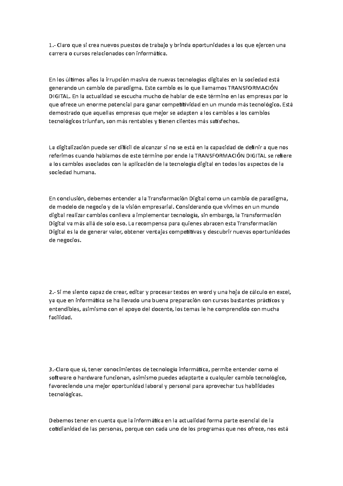 Foro de informatica 2022 - 1.- Claro que si crea nuevos puestos de ...