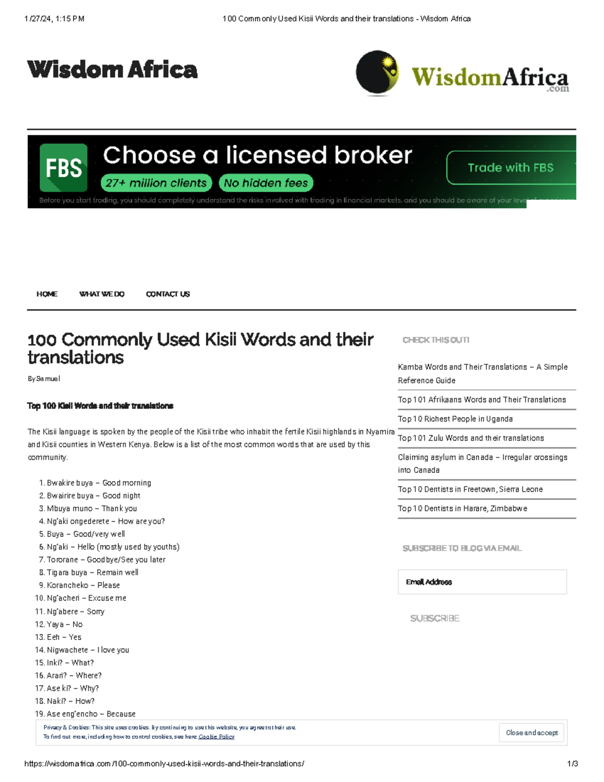 100 Commonly Used Kisii Words and their translations - Wisdom Africa ...