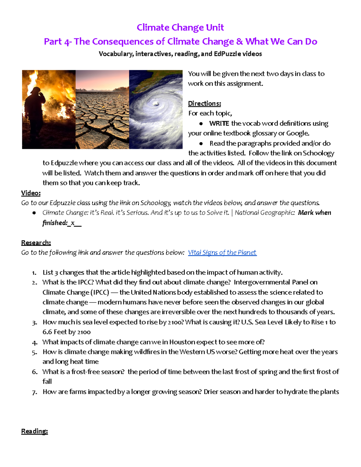 Enrique -ES Climate Change Lab Part 4 - Climate Change Unit Part 4- The ...