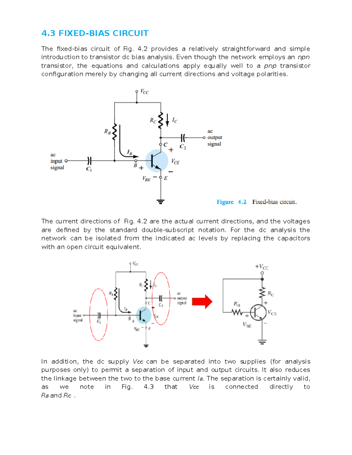 AE mod1( biasing circuit) - 4 FIXED-BIAS CIRCUIT The fixed-bias circuit ...