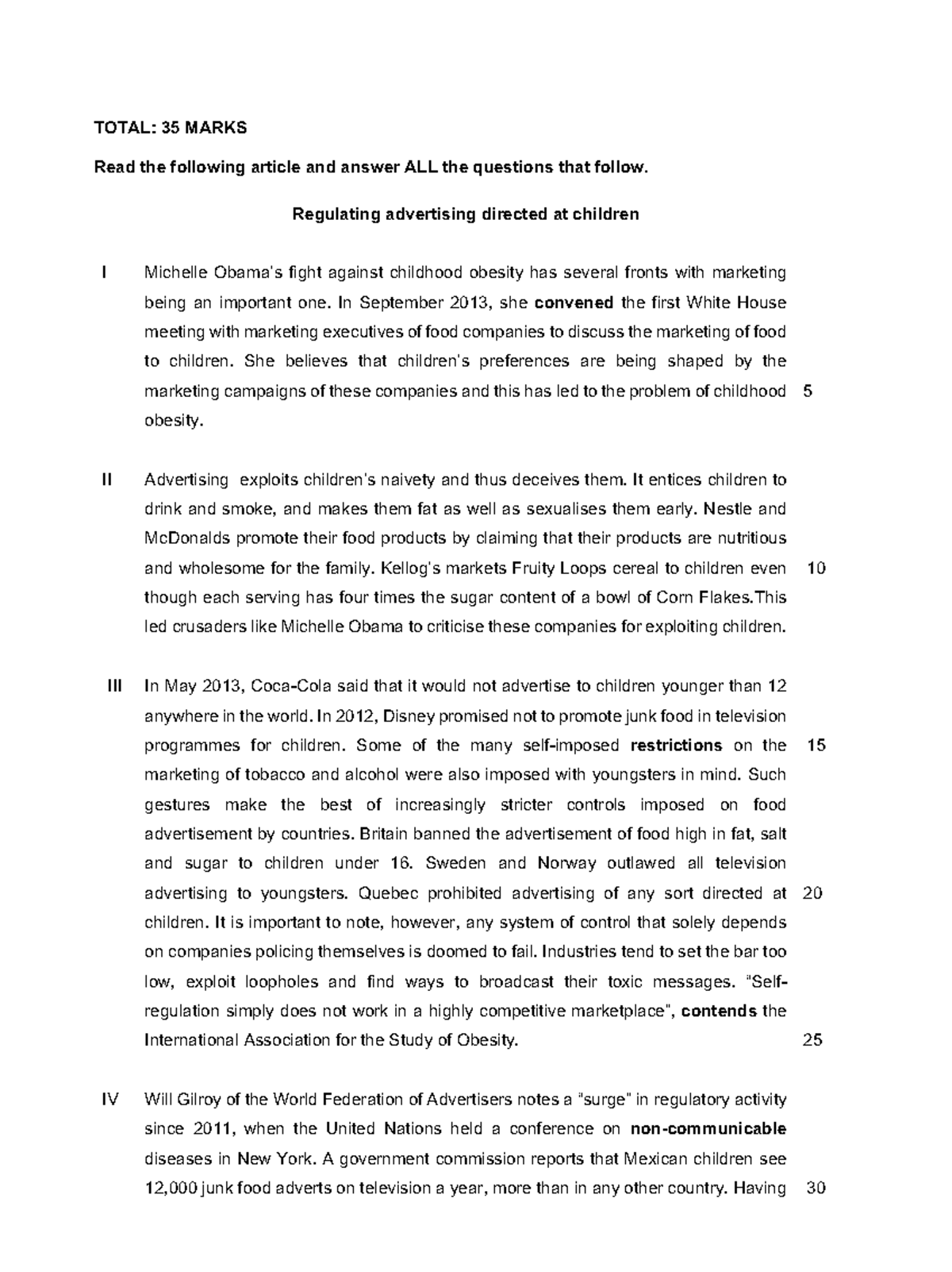 Reading Test ELC501 TEST Paper (APR 17)new odl format - TOTAL: 35 MARKS ...