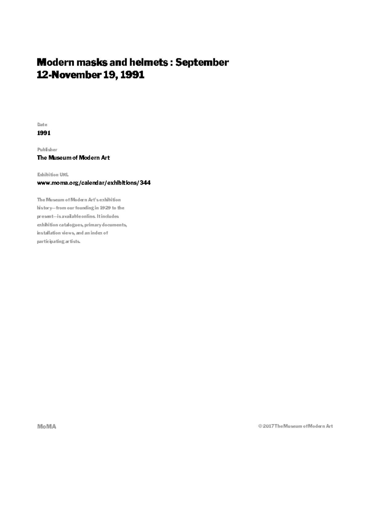 Moma catalogue 344 300063032 - Modern masks and helmets ...