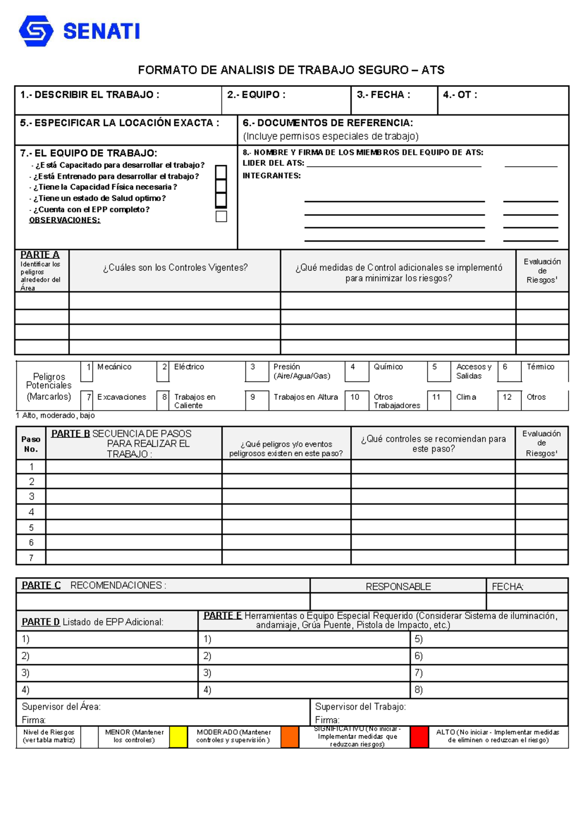 ATS - FORMATO DE ANALISIS DE TRABAJO SEGURO – ATS 1.- DESCRIBIR EL ...