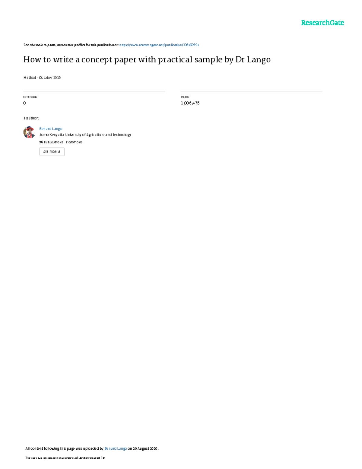 How to write a concept paper with practical sample by Dr Lango - See ...