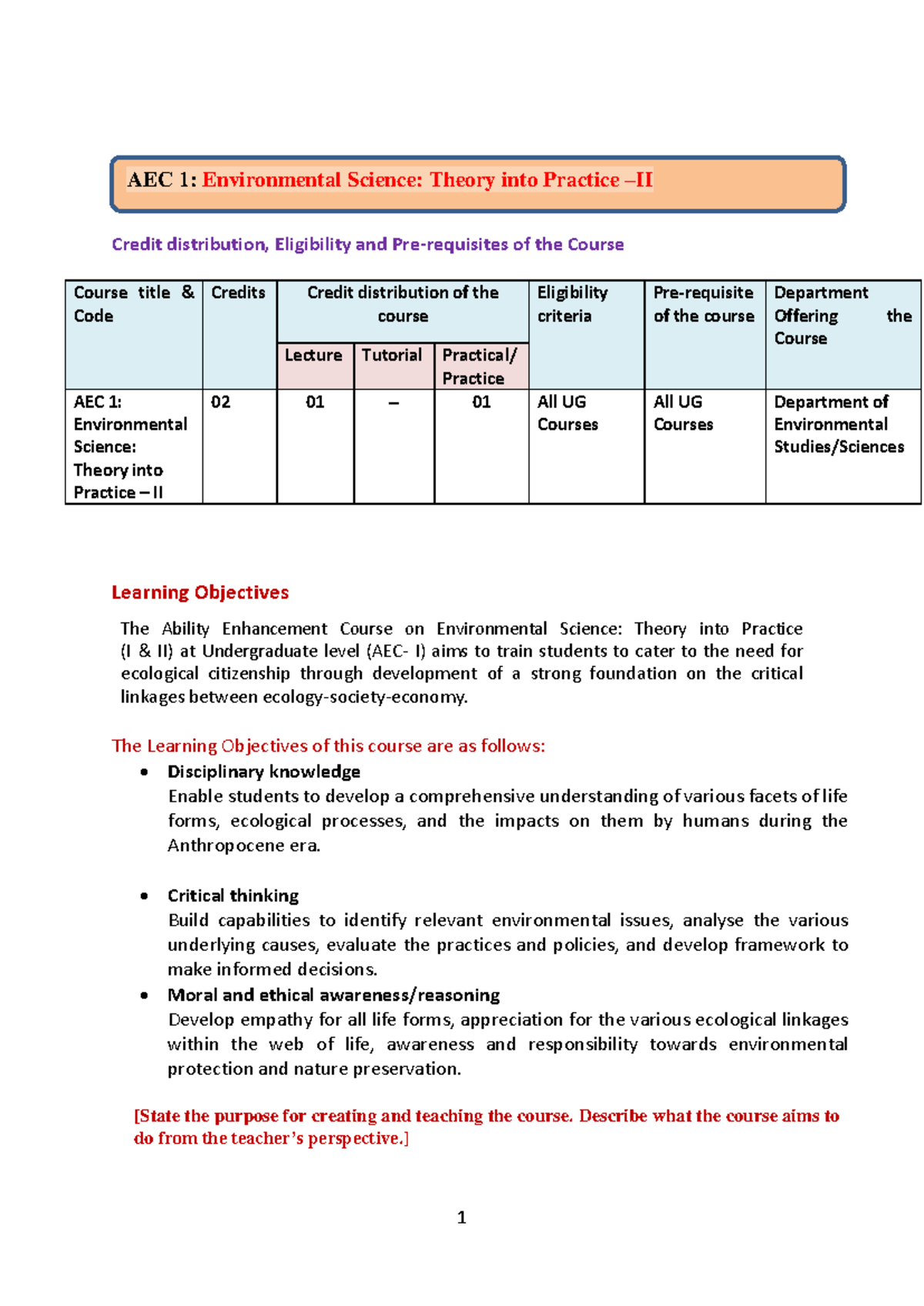 UGCF-AEC-1- Environmental-Science-Theory into Practice-II-Year-2 ...