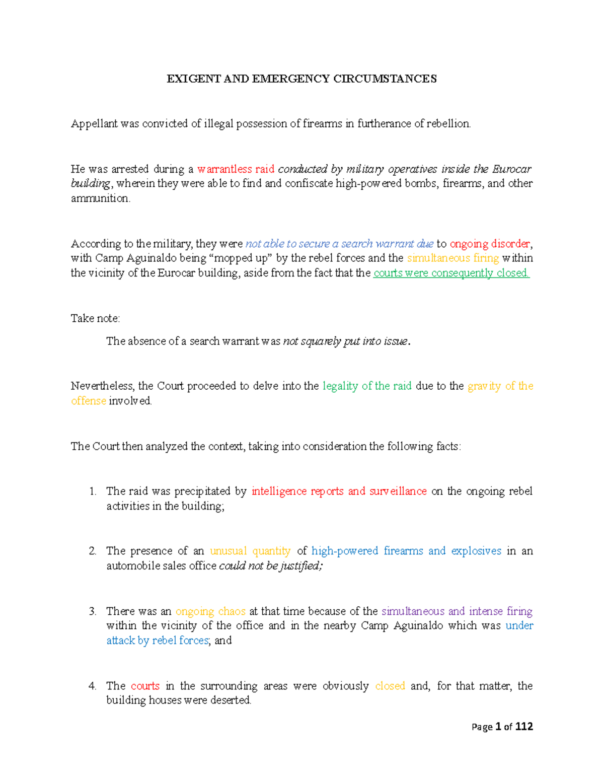 Exigent AND Emergency Circumstances - EXIGENT AND EMERGENCY ...