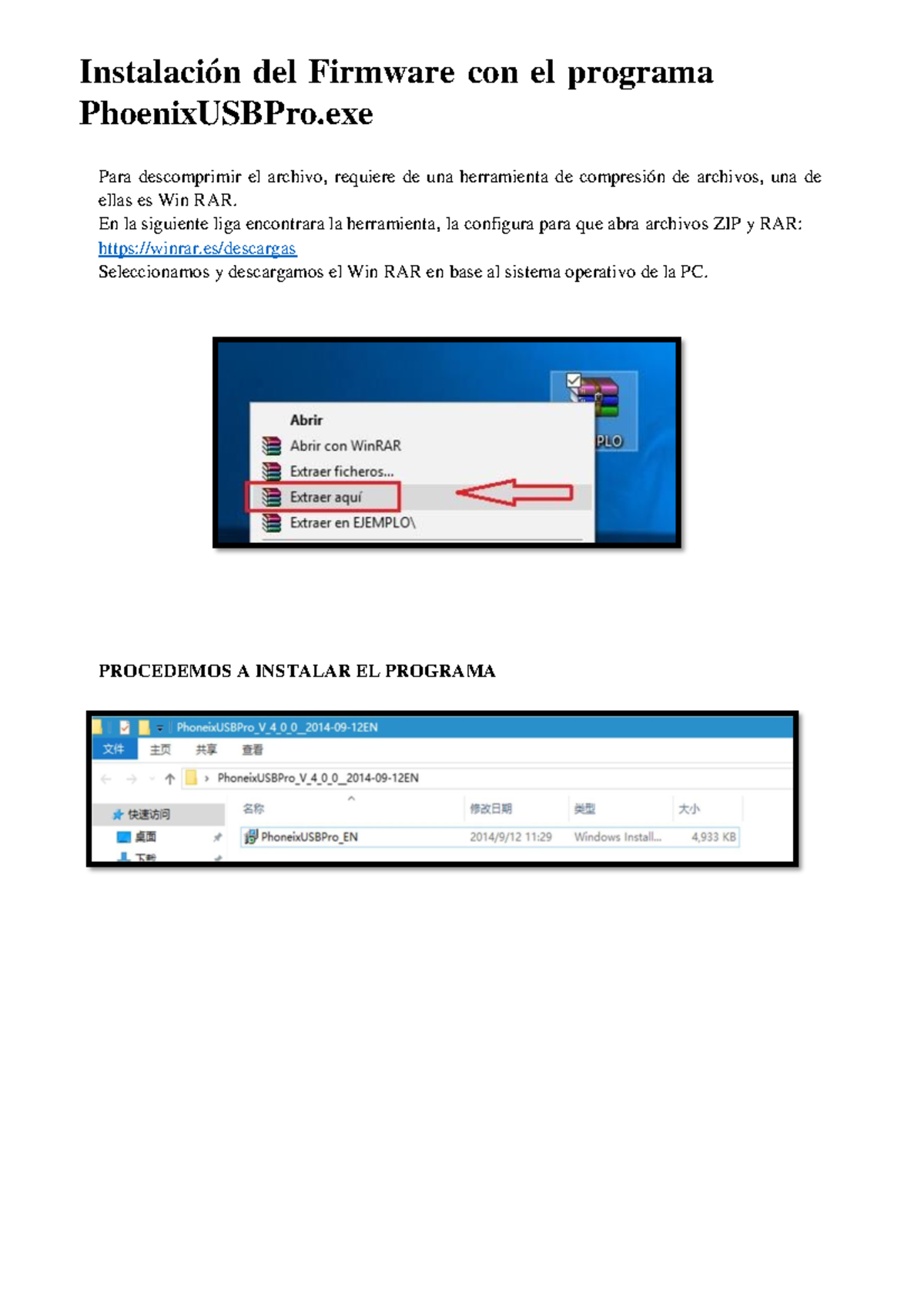 Manual de Instalacion Phoenix USB-Pro - Instalación del Firmware con el ...