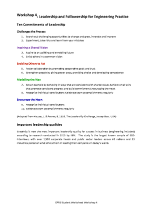 EPP2 Workshop 1 Worksheet - EPP2 Workshop 1 Worksheet Activity 1 ...