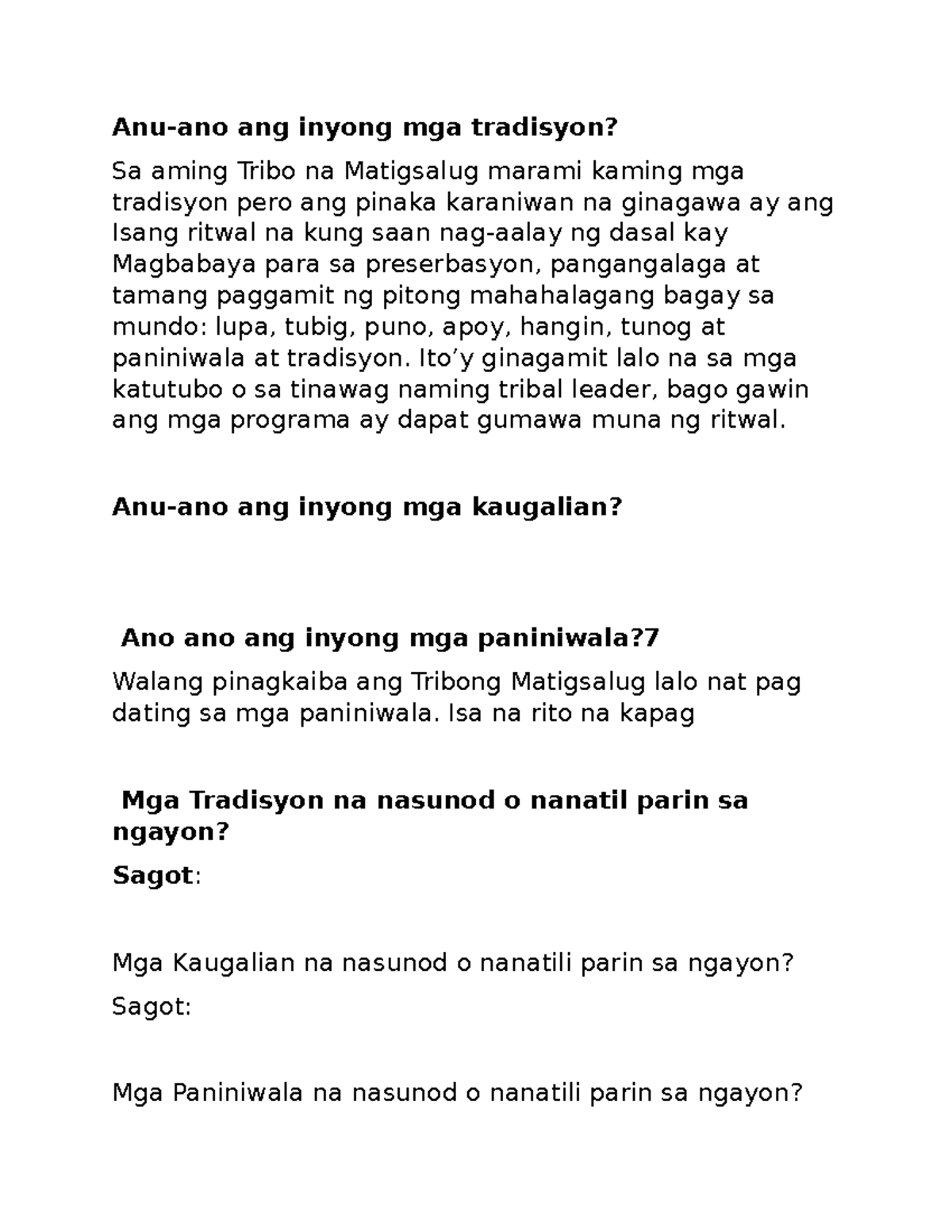 Kulitots - n/a - Anu-ano ang inyong mga tradisyon? Sa aming Tribo na ...