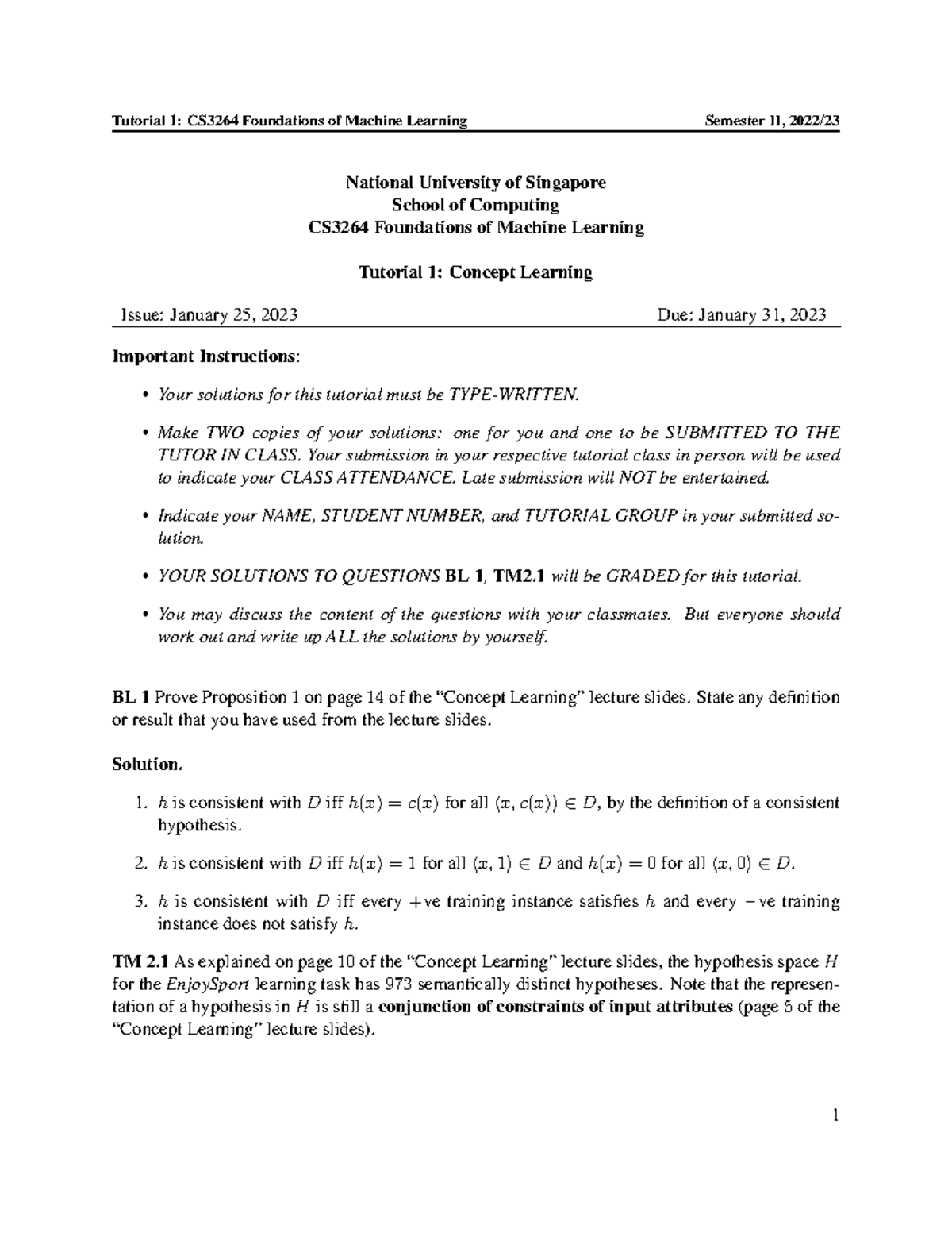 Tutorial 1-solutions - xxaea aeasef - National University of Singapore ...
