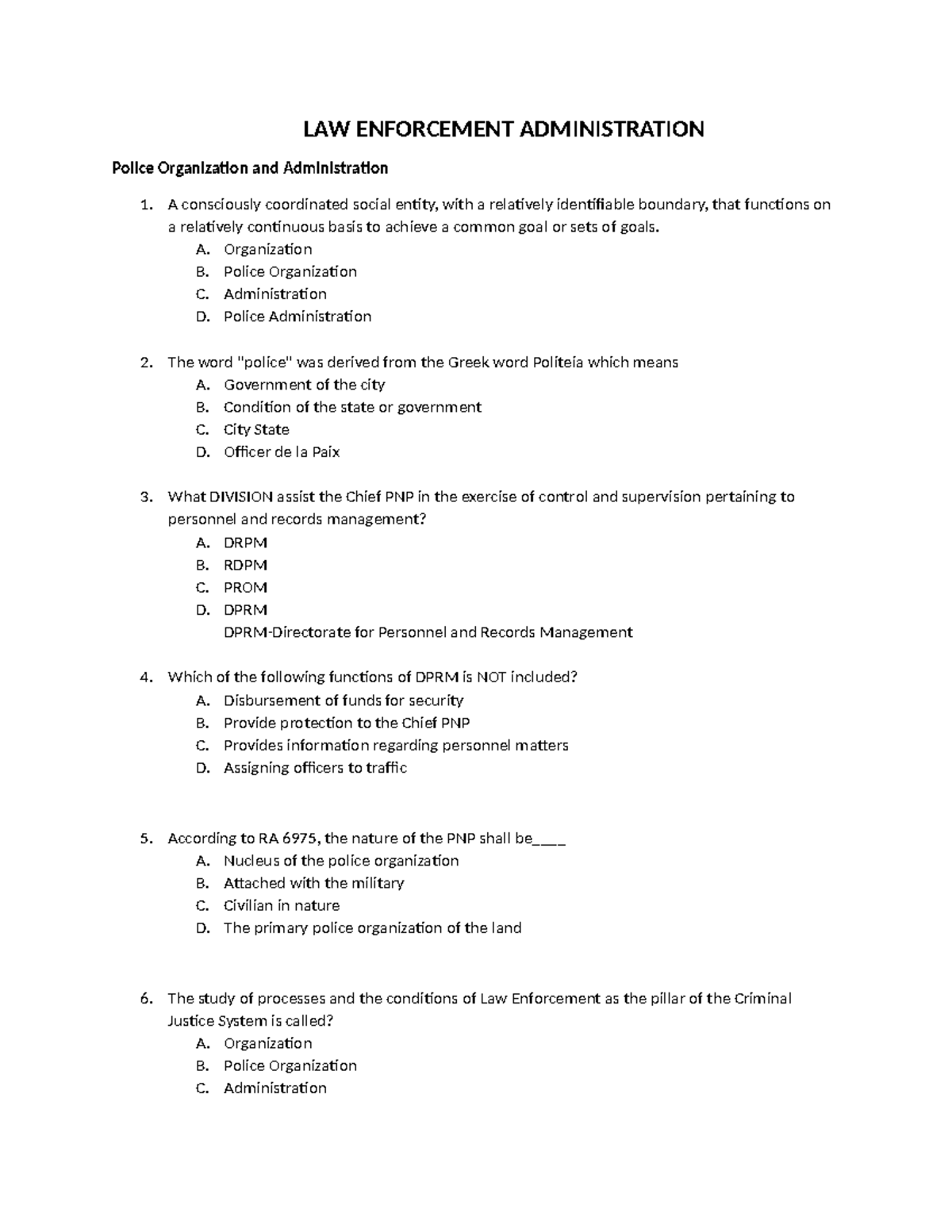 LAW- Enforcement- Administration - LAW ENFORCEMENT ADMINISTRATION ...