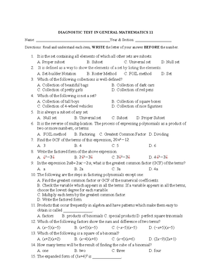 Abm MATH Questions - Mathematics 11 is an intermediate high school ...