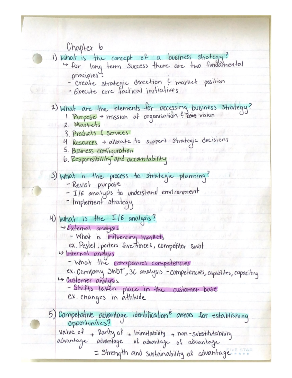 Chapter 6 - Summary exam questions - Business Strategy, Development ...