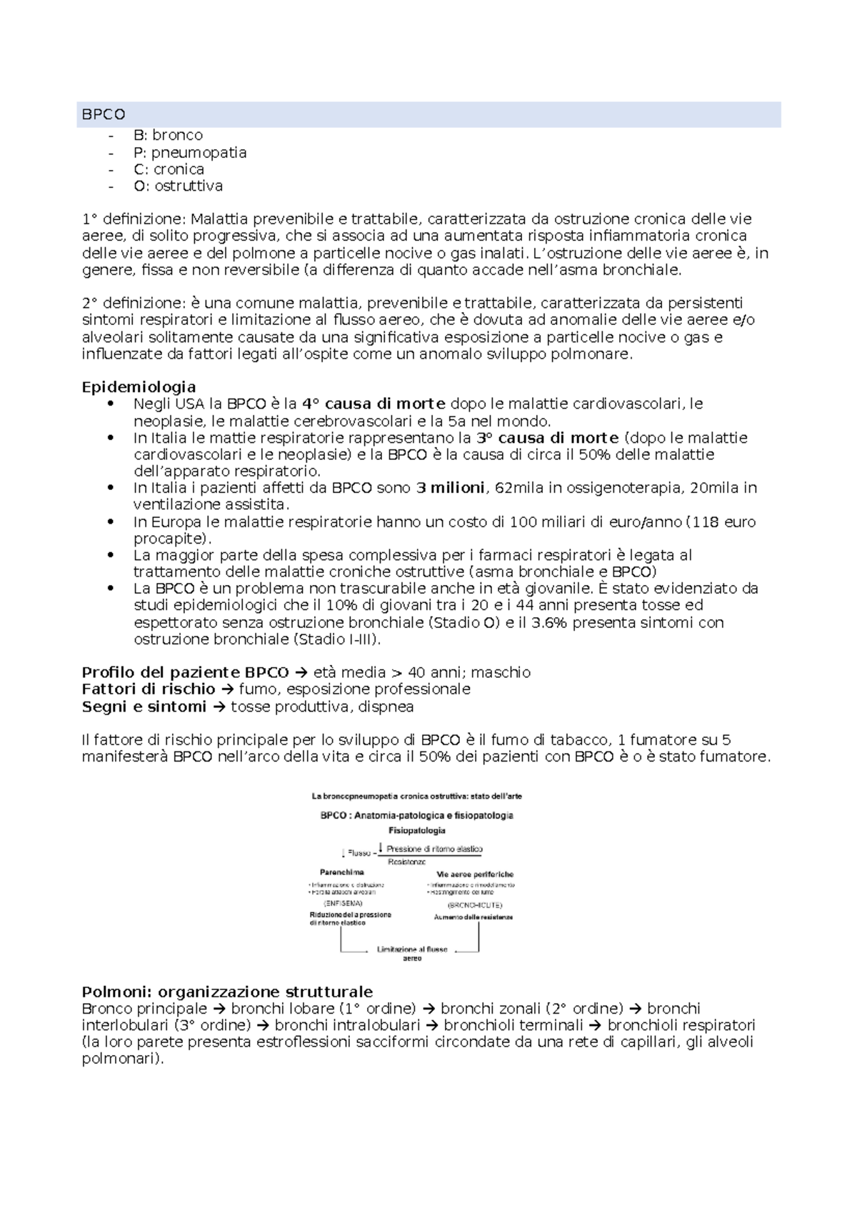 Bpco - epidemiologia, esame obiettivo, trattamento. - BPCO B: bronco P ...