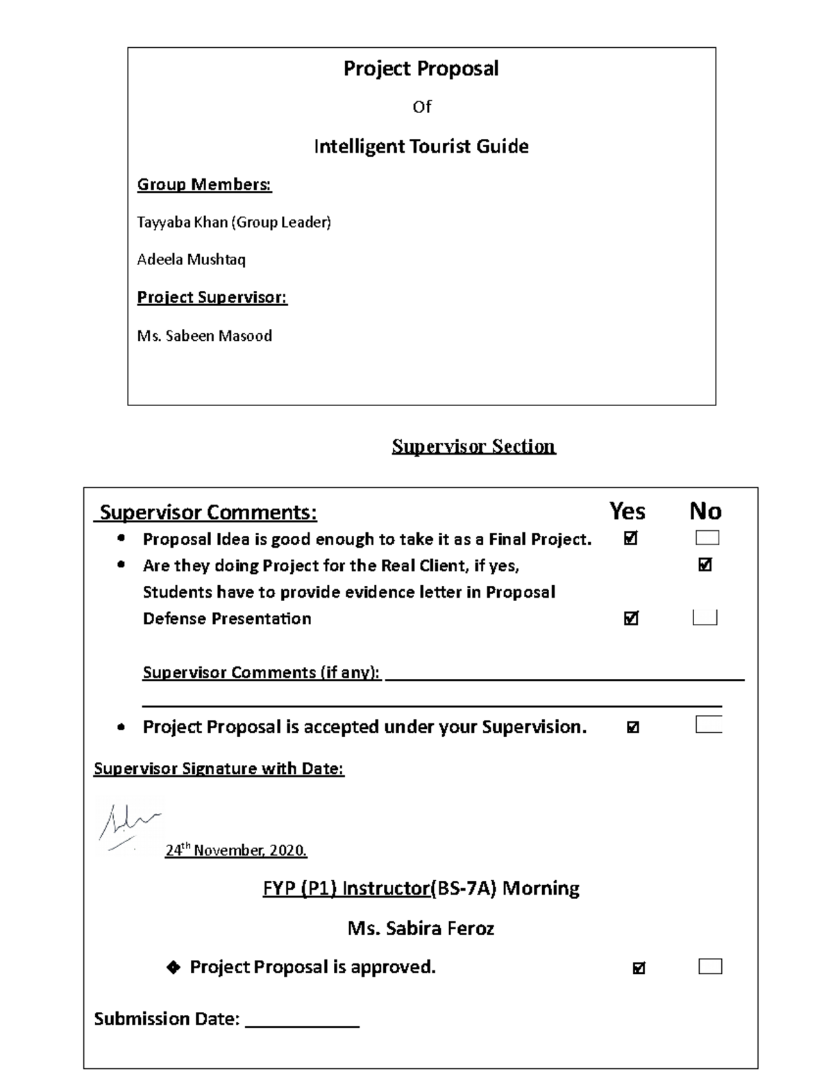 Intelligent Tourist Guide Proposal - Supervisor Section Supervisor ...