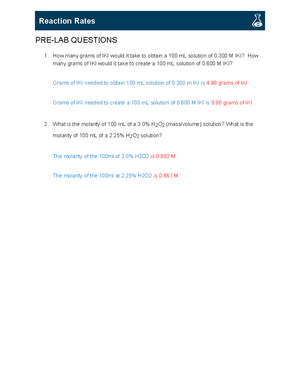 Preparation of Buffer Solutions E Science Labs - PRE-LAB QUESTIONS 1. What would you estimate ...
