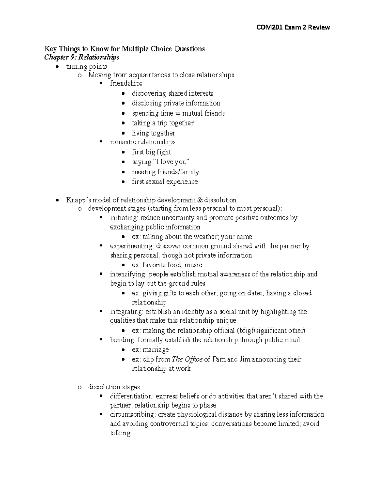 Final Exam Key Concepts and Terminology - Key Things to Know for ...